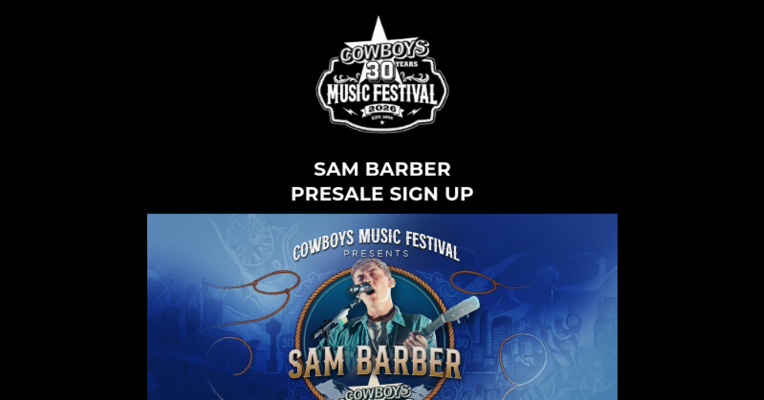 Sam Barber Presale Sign Up