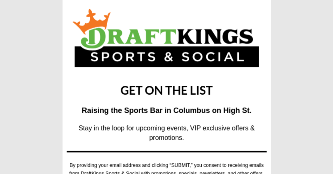 DraftKings Sports & Social Columbus - Get on the List