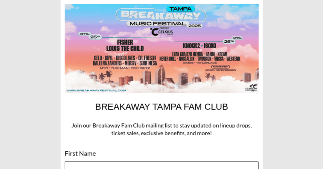 Breakaway Fam Club 2025 - Tampa