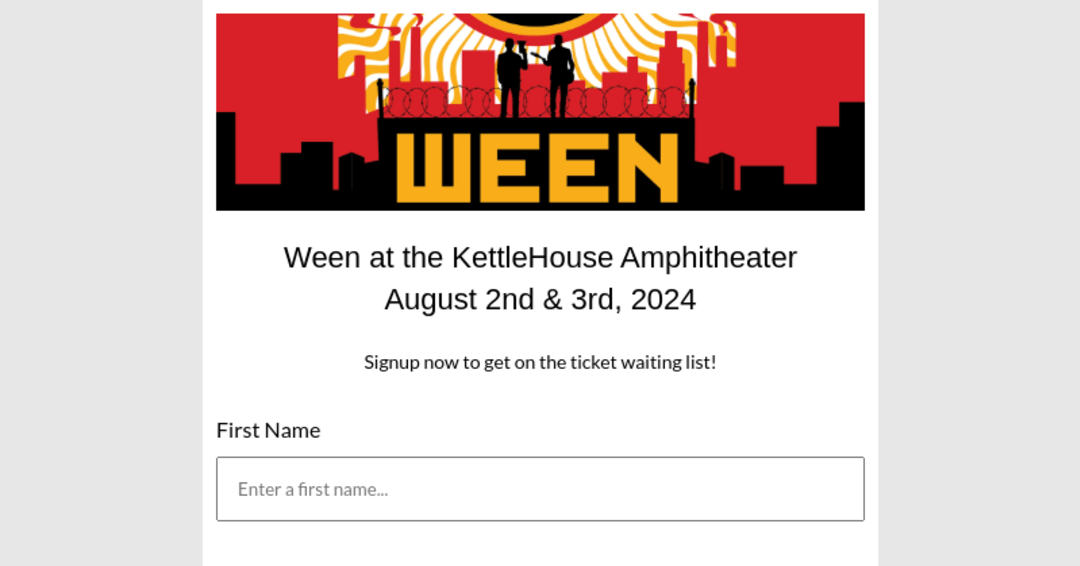 Ticket Waiting List: Ween 2024/08/02-03