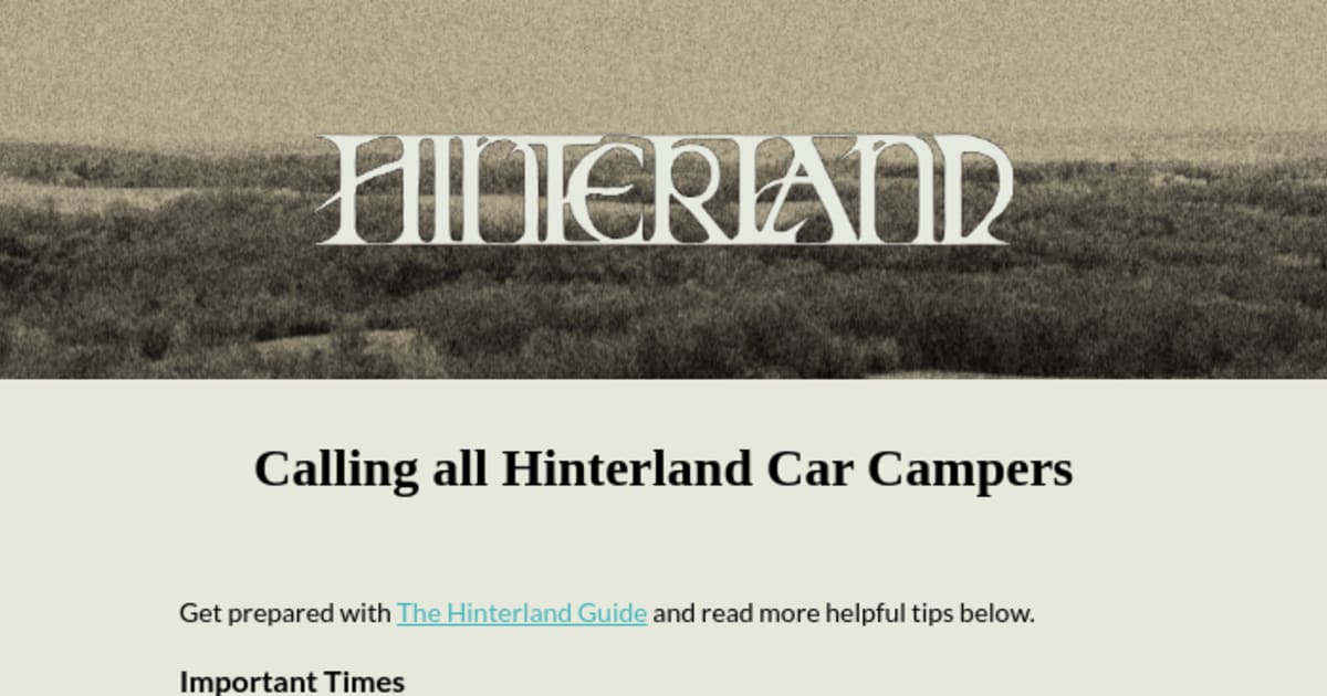 Calling all Car Campers - Know Before You Go