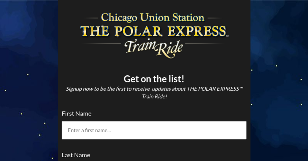 Chicago Landing Page Signup