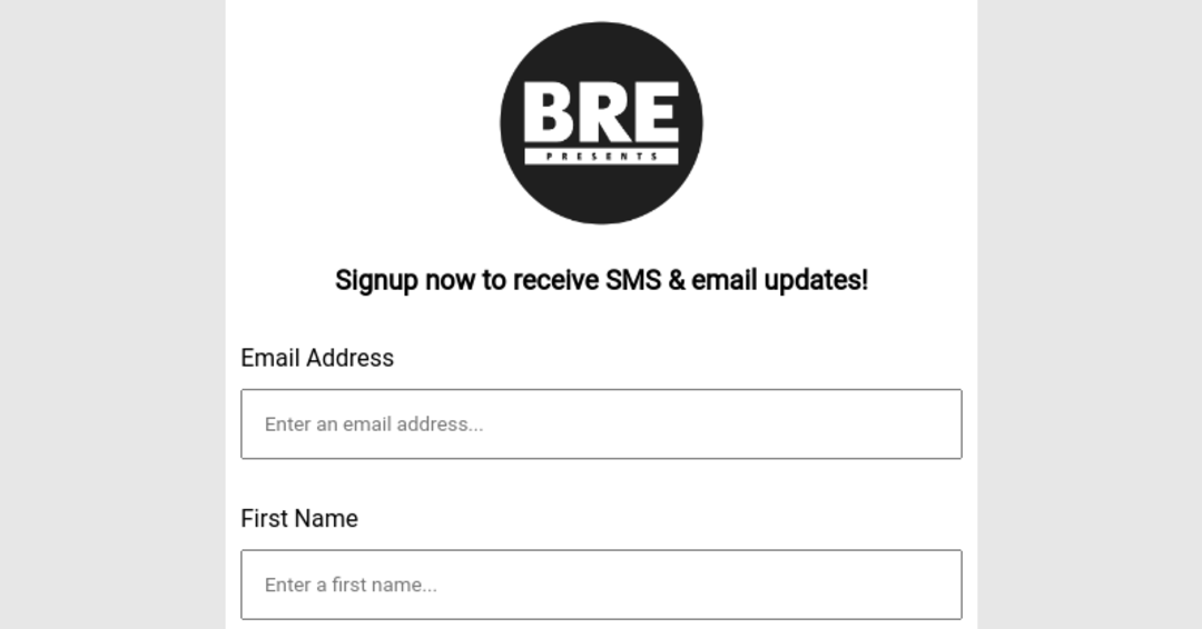 BRE Presents Sign-Up