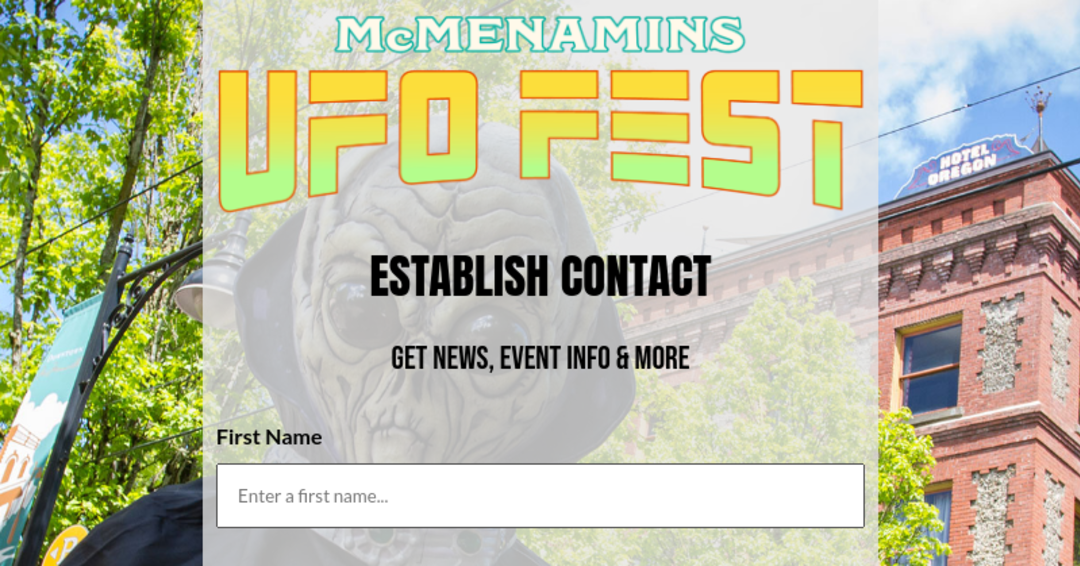UFO Fest Signup Landing Page